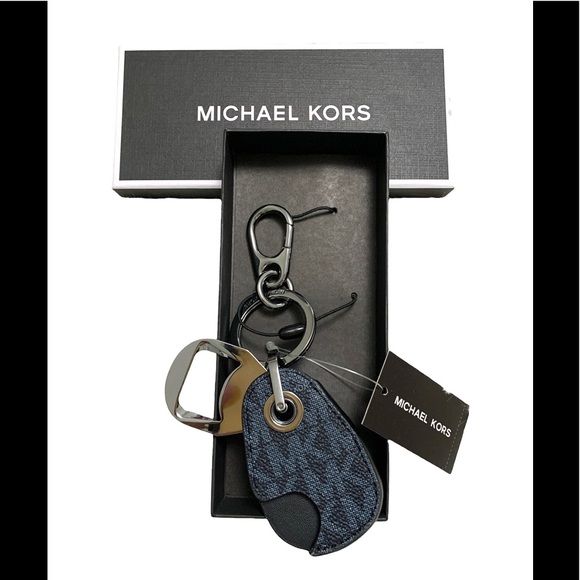MICHAEL Michael Kors | Accessories | Michael Kors Mens Harrison Leather Bottle Opener Key Fob ...